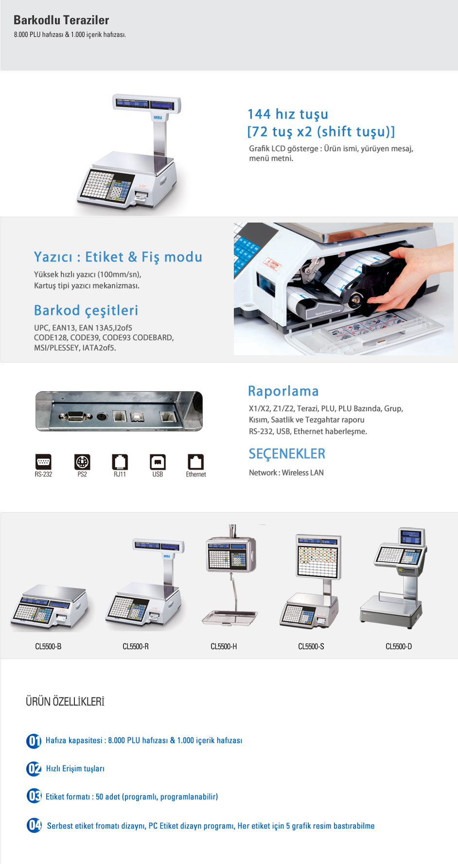 CL5500 D Barkodlu Sistem Terazisi | CAS